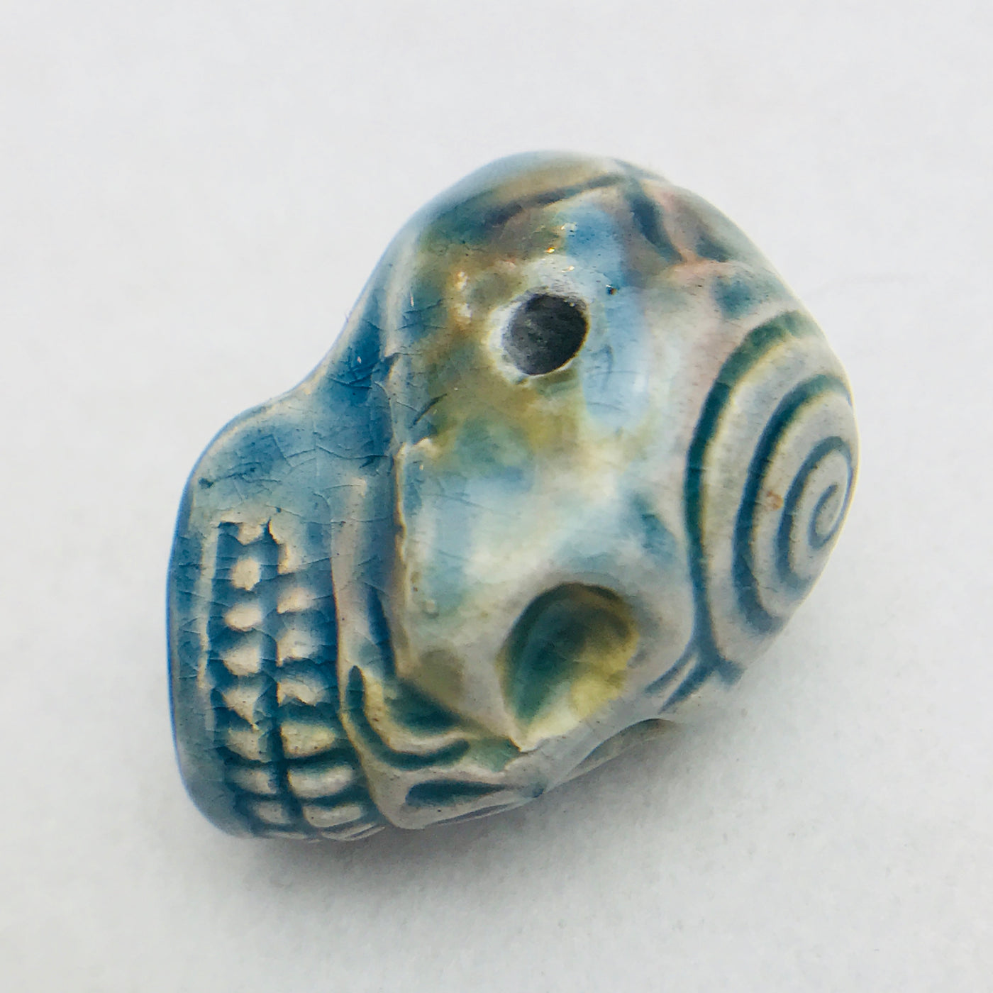Skull Peruvian Ceramic Bead, Blue, 30mm – EOS Designs Studio